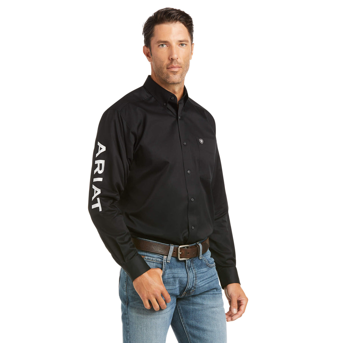 Camisa Team Logo Twill Negro Corte Fitted – Ariat Mexico