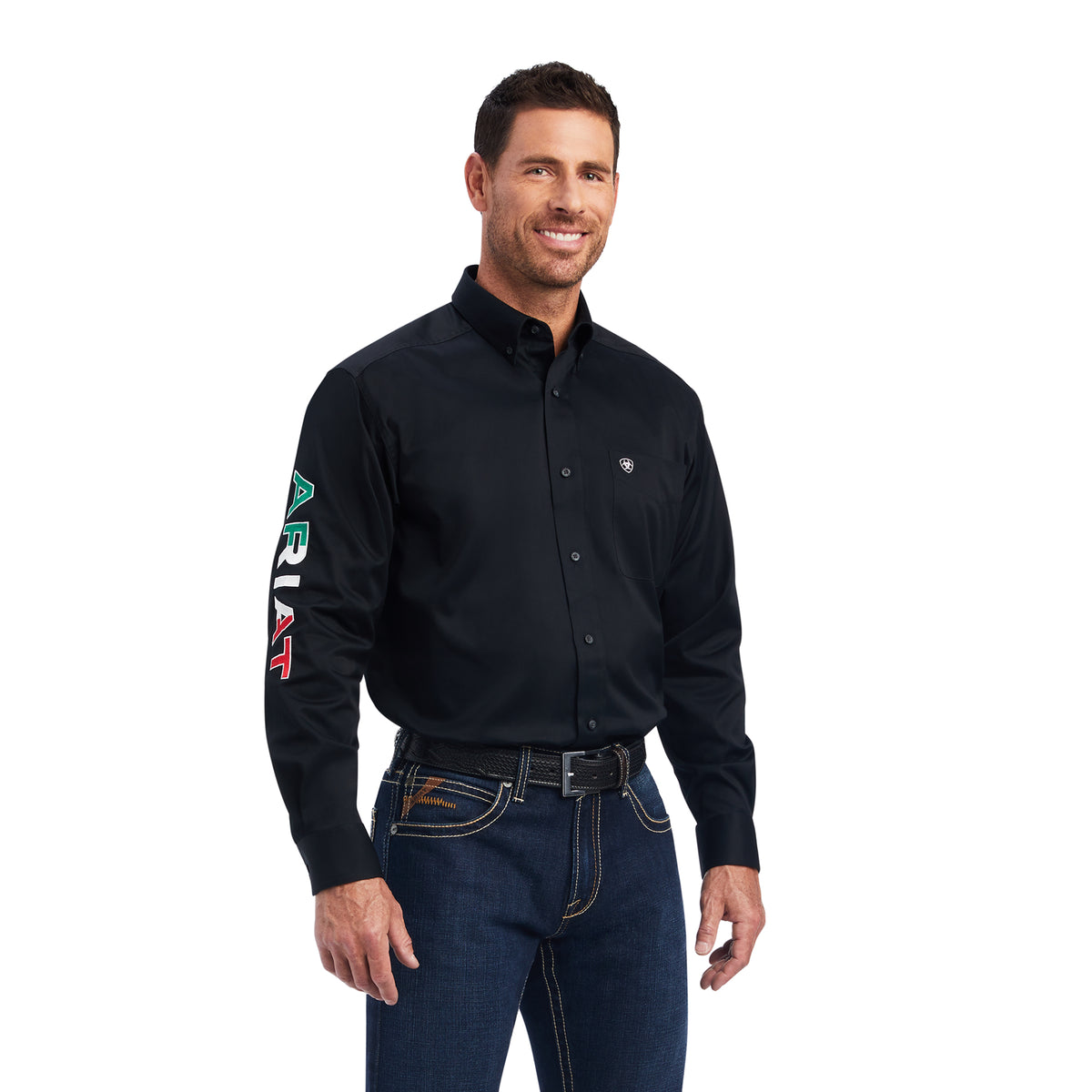 Camisa Ariat Team Logo México Negro – Ariat Mexico